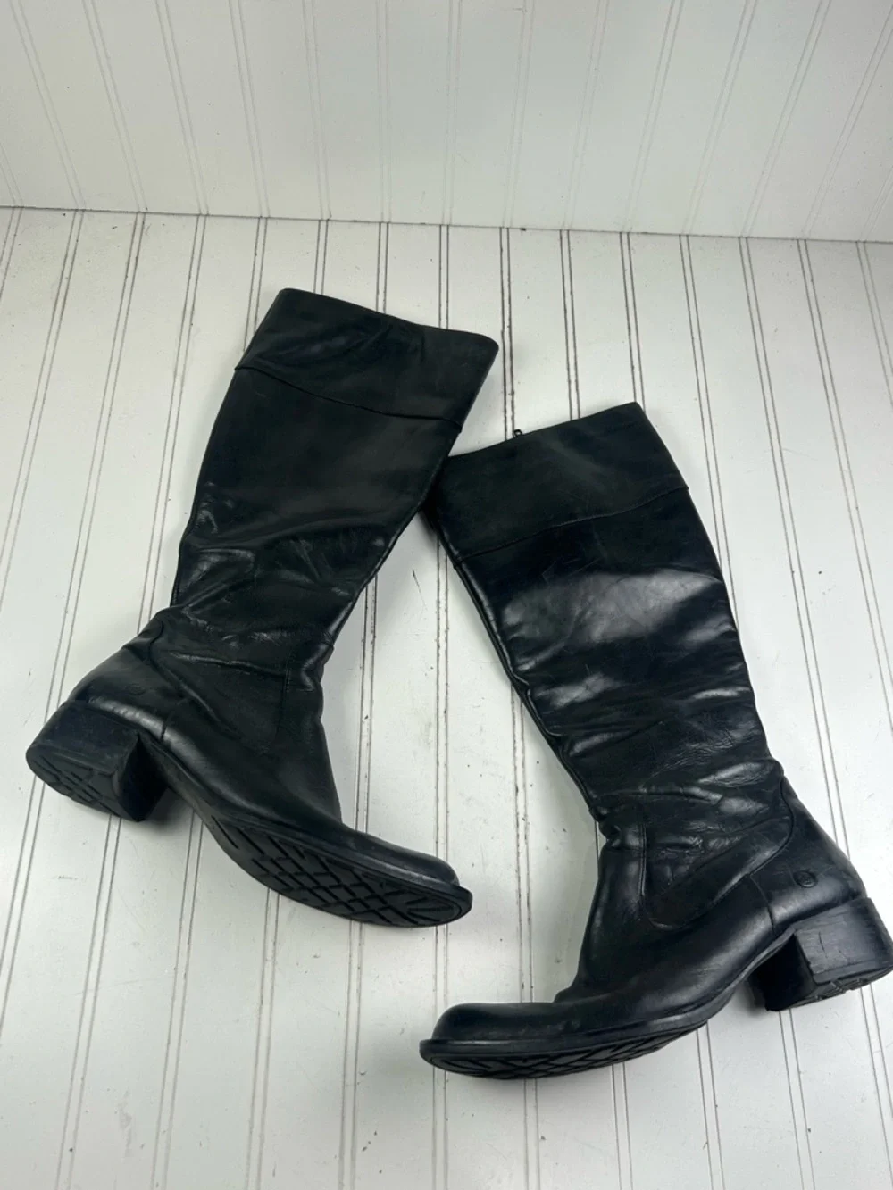 Born | Shoes | Born Vintage Black Leather Knee High Boots Riding Boots ...
